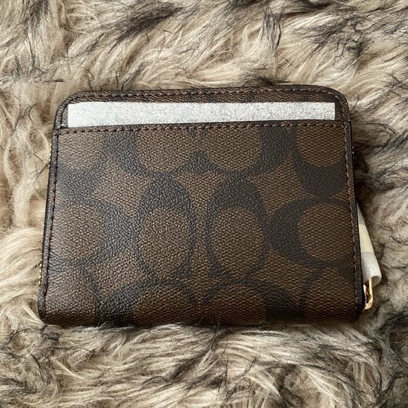 Coach | Bags | Small Zip Around Wallet In Signature Canvas | Poshmark